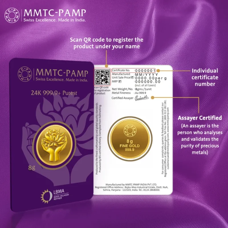 MMTC 8g Gold Coin Price Today | Best Rate Kolkata - avigyanjewel.in
